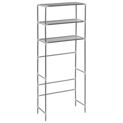 Berkfield 3-Tier Storage Rack over Laundry Machine Silver 69x28x169 cm