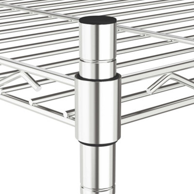 Berkfield 3-Tier Storage Rack with Wheels 60x35x81 cm Chrome 150 kg