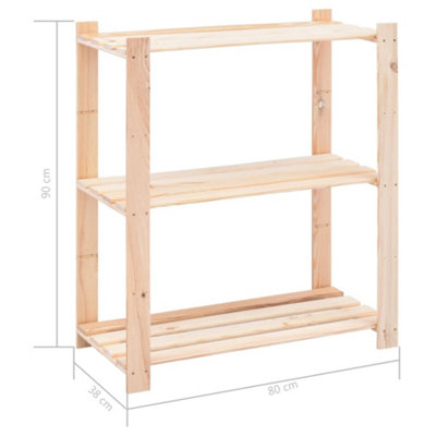 Berkfield 3-Tier Storage Racks 5 pcs 80x38x90 cm Solid Pinewood 150 kg
