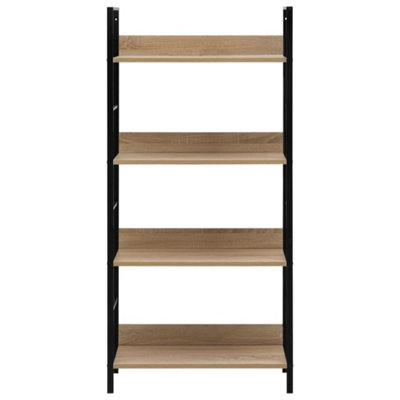 Berkfield 4-Layer Book Shelf Oak 60x27.6x124.5 cm Engineered Wood