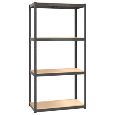 Berkfield 4-Layer Shelves 3 pcs Anthracite Steel&Engineered Wood