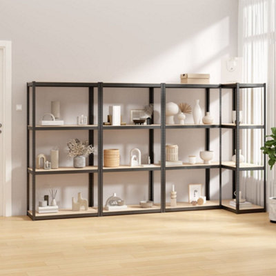 Berkfield 4-Layer Shelves 4 pcs Anthracite Steel&Engineered Wood | DIY ...