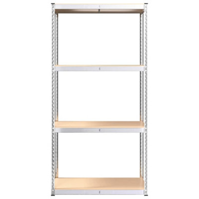 Berkfield 4-Layer Shelves 4 pcs Silver Steel&Engineered Wood