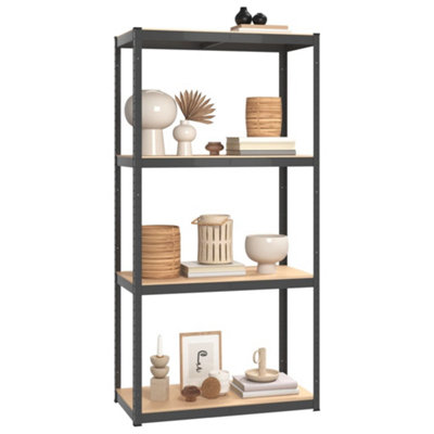 Berkfield 4-Layer Storage Shelf Anthracite Steel&Engineered Wood