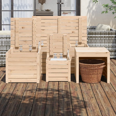 Berkfield 4 Piece Garden Box Set Solid Wood Pine