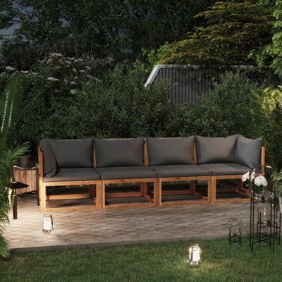 Berkfield 4-Seater Garden Sofa with Cushions Solid Wood Acacia (UK/IE ...