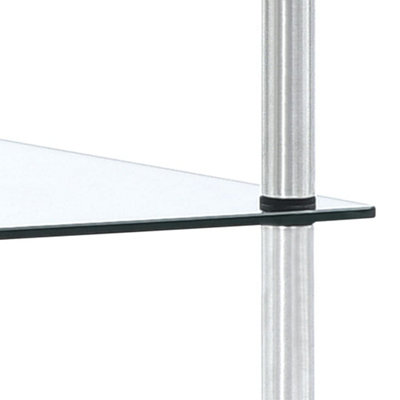 Berkfield 4-Tier Shelf Transparent 40x40x100 cm Tempered Glass