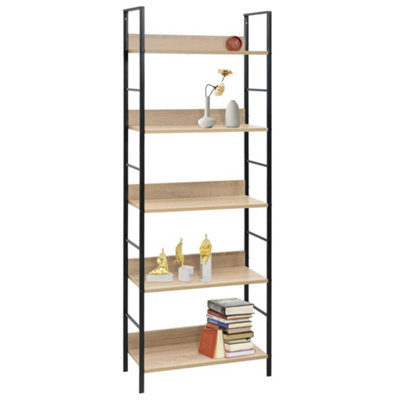 Berkfield 5-Layer Book Shelf Oak 60x27.6x158.5 cm Engineered Wood