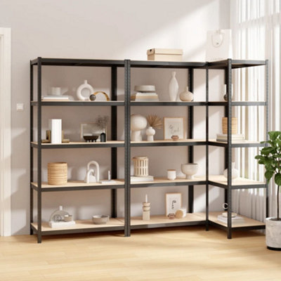 Berkfield 5-Layer Shelves 3 pcs Anthracite Steel&Engineered Wood