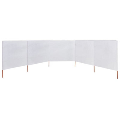 Berkfield 5-panel Wind Screen Fabric 600x80 cm Sand White