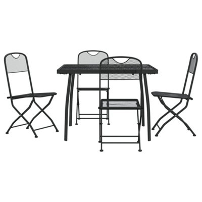 Berkfield 5 Piece Garden Dining Set Anthracite Metal Mesh