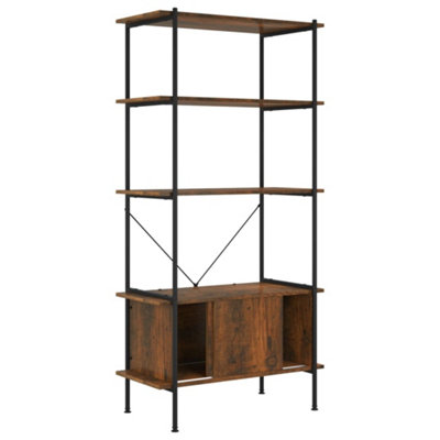 Berkfield 5-Tier Shelving Unit with Cabinet 80x40x163 cm Steel and ...