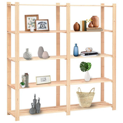 Berkfield 5-Tier Storage Rack 170x38x170 cm Solid Pinewood 500 kg