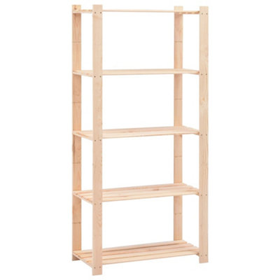Berkfield 5-Tier Storage Rack 80x38x170 cm Solid Pinewood 250 kg