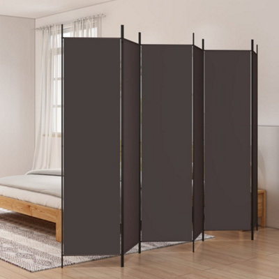 Berkfield 6-Panel Room Divider Brown 300x200 cm Fabric | DIY at B&Q