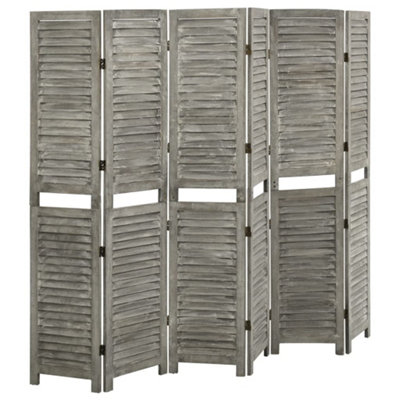 Berkfield 6-Panel Room Divider Grey 214x166 cm Solid Wood