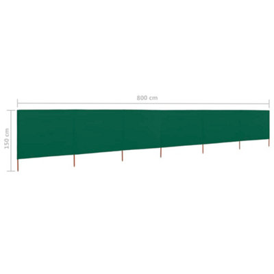 BERKFIELD 6-PANEL WIND SCREEN FABRIC 800X120 CM GREEN