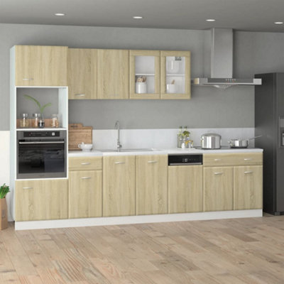 Berkfield 7 Piece Kitchen Cabinet Set Sonoma Oak Engineered Wood