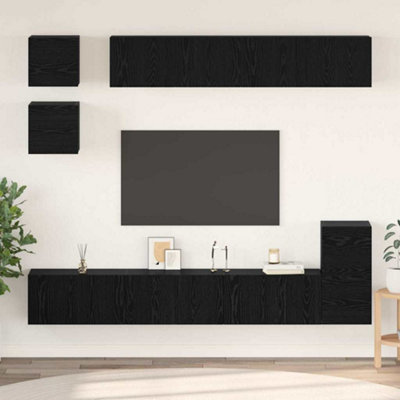 Berkfield 8 pcs Black Oak Small 80 x 30 x 30.5 cm 30.5 x 30 x 30 cm