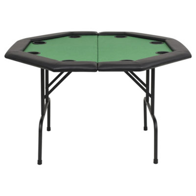 Berkfield 8-Player Folding Poker Table 2 Fold Octagonal Green