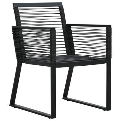 Berkfield 9 Piece Outdoor Dining Set PVC Rattan Black