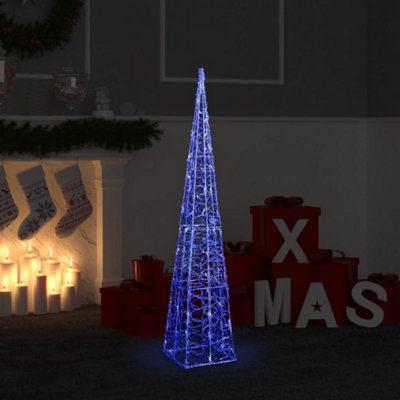 Berkfield Acrylic Decorative LED Light Cone Blue 120 cm | DIY at B&Q