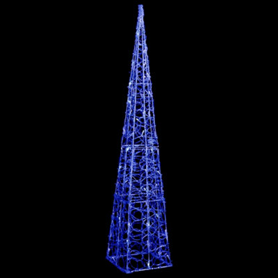 Berkfield Acrylic Decorative LED Light Cone Blue 120 cm