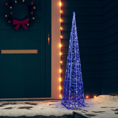 Berkfield Acrylic Decorative LED Light Cone Blue 120 cm