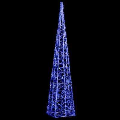 Berkfield Acrylic Decorative LED Light Cone Blue 90 cm