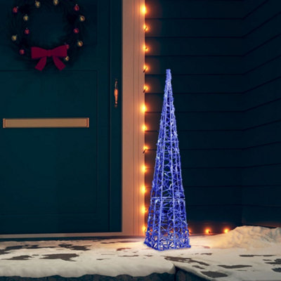 Berkfield Acrylic Decorative LED Light Cone Blue 90 cm