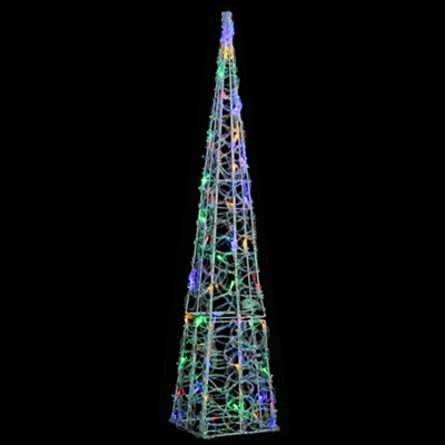 Berkfield Acrylic Decorative LED Light Cone Multicolour 90 cm