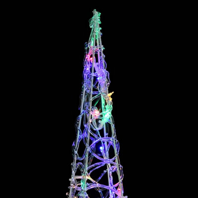 Berkfield Acrylic Decorative LED Light Cone Multicolour 90 cm