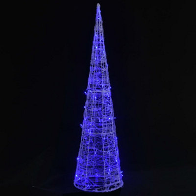 Berkfield Acrylic Decorative Pyramid LED Light Cone Blue 120 cm | DIY ...