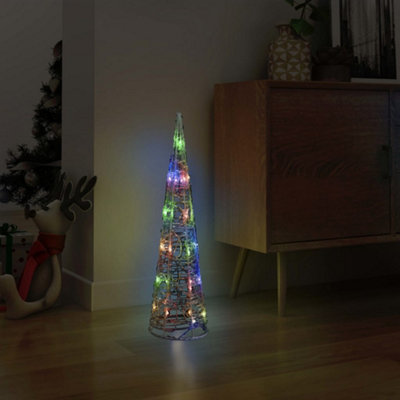 Berkfield Acrylic Decorative Pyramid LED Light Cone Colourful 60 cm