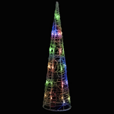 Berkfield Acrylic Decorative Pyramid LED Light Cone Colourful 60 cm