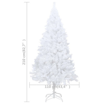 Berkfield Artificial Christmas Tree with Thick Branches White 210 cm PVC