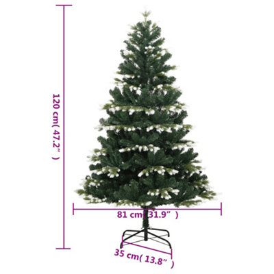 Berkfield Artificial Hinged Christmas Tree with Flocked Snow 120 cm