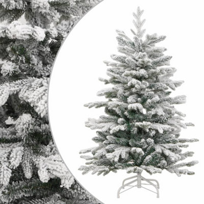 Berkfield Artificial Hinged Christmas Tree with Flocked Snow 210 cm