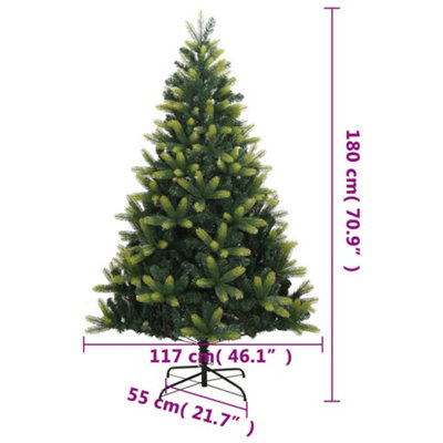 Berkfield Artificial Hinged Christmas Tree with Stand 180 cm