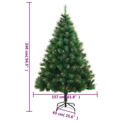 Berkfield Artificial Hinged Christmas Tree with Stand 240 cm