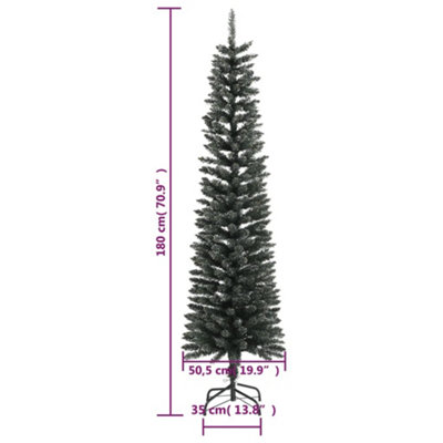 Berkfield Artificial Slim Christmas Tree with Stand Green 180 cm PVC
