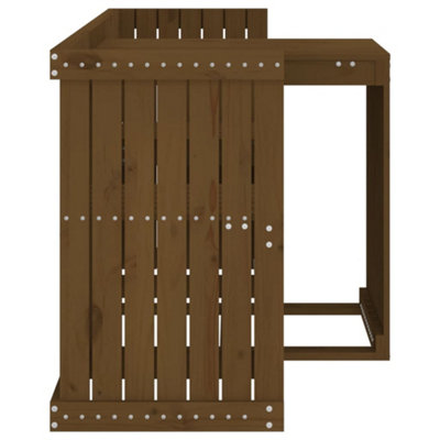 Berkfield Balcony Set 2 Seater Honey Brown Solid Wood Pine