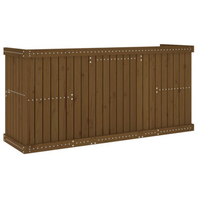 Berkfield Balcony Set 2 Seater Honey Brown Solid Wood Pine