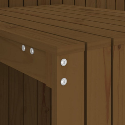 Berkfield Balcony Set 2 Seater Honey Brown Solid Wood Pine