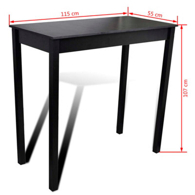 Berkfield Bar Table MDF Black 115x55x107 cm