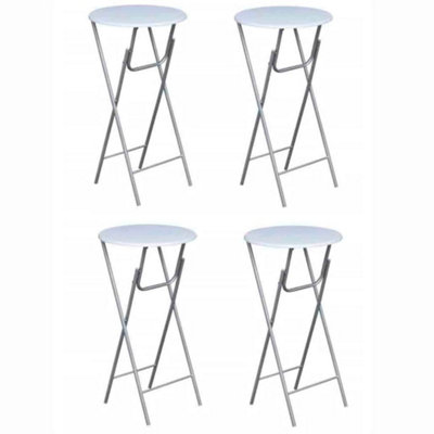 Berkfield Bar Tables 4 pcs with MDF Tabletop White