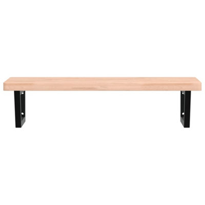 Berkfield Basin Shelf Wall Mounted Steel and Solid Wood Beech