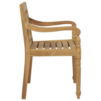 Berkfield Batavia Chairs 4 pcs Solid Teak Wood