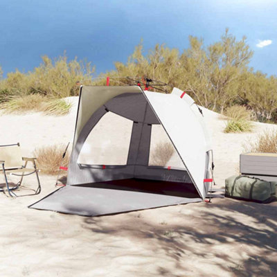 Berkfield Beach Tent 2-Person Grey Quick Release Waterproof