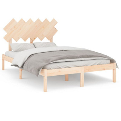 Berkfield Bed Frame 135x190 cm 4FT6 Double Solid Wood | DIY at B&Q
